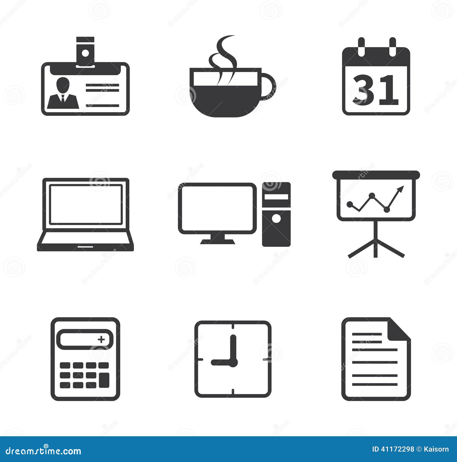 Ufficio ed icona di affari illustrazione vettoriale. Illustrazione di ...