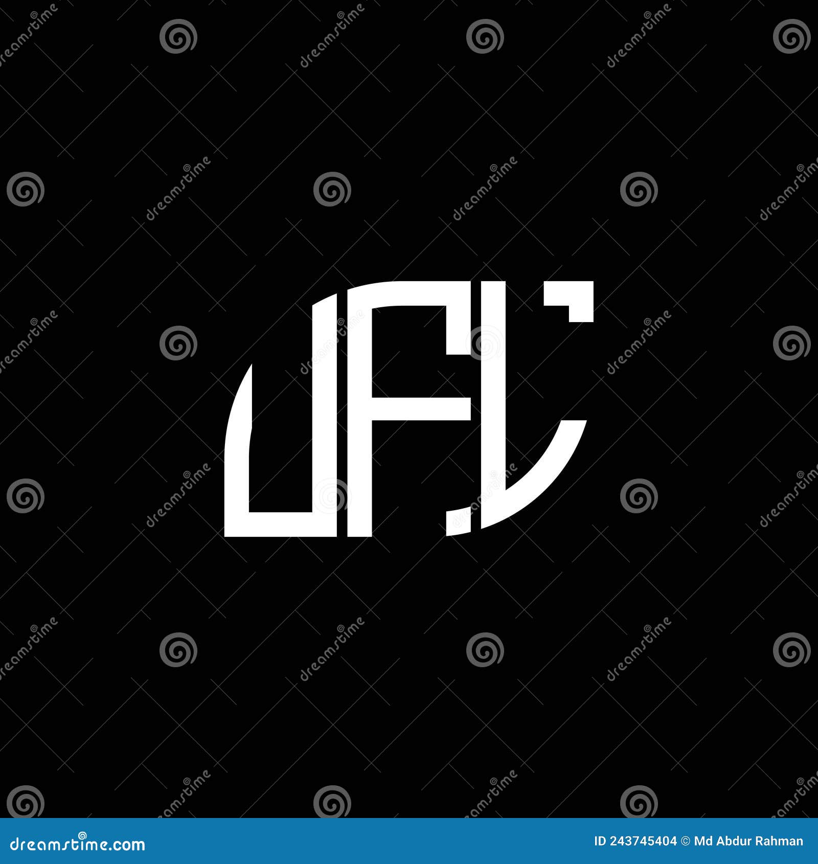 UFL Letter Logo Design on Black Background. UFL Creative Initials ...