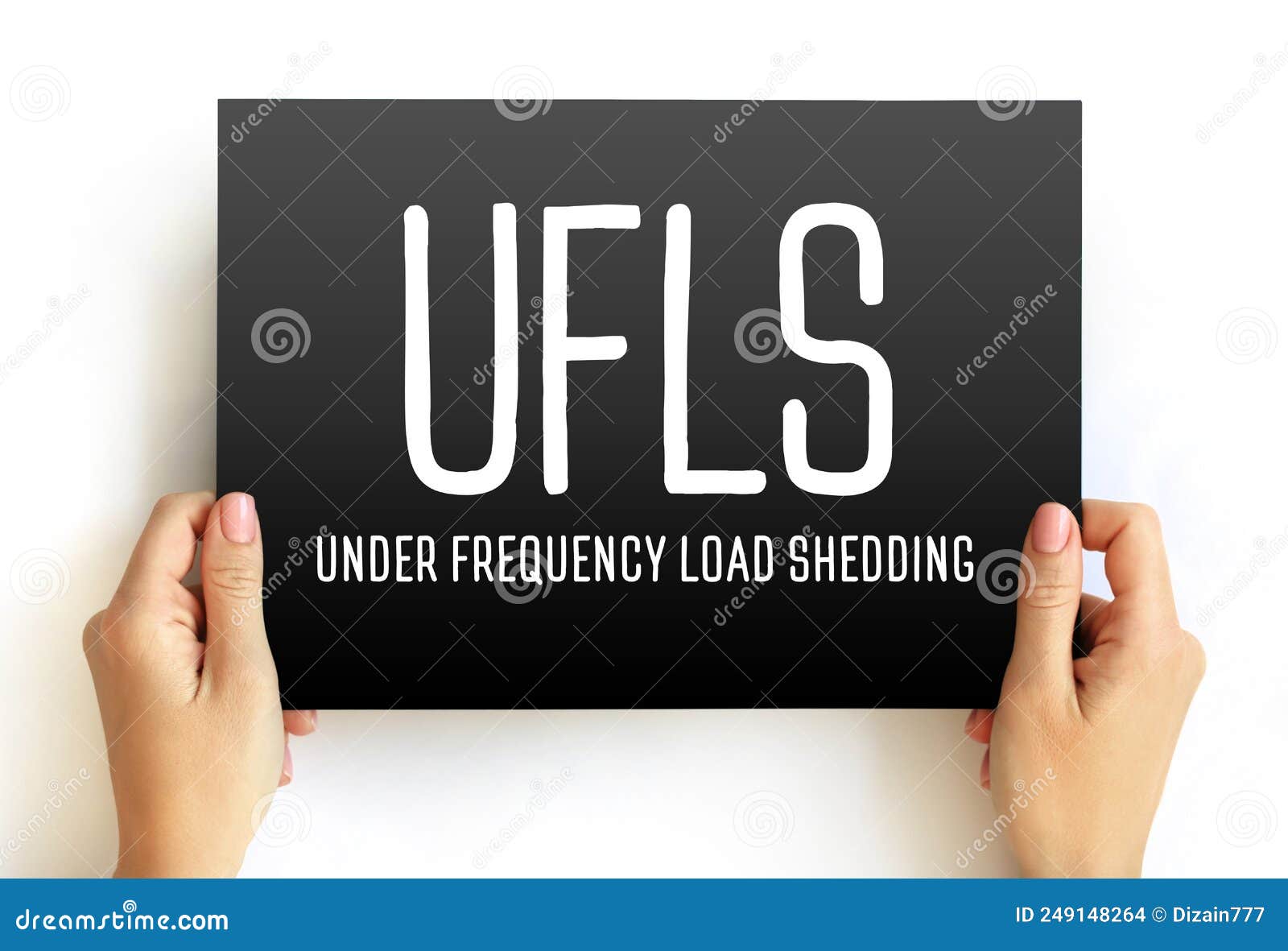 UFLS - Under Frequency Load Shedding Acronym Text on Card, Abbreviation Concept Background Stock ...