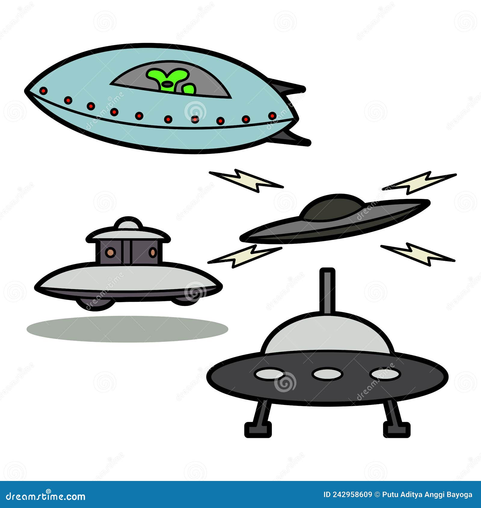 Ufo Illustration Collection Stock Vector - Illustration of simple ...