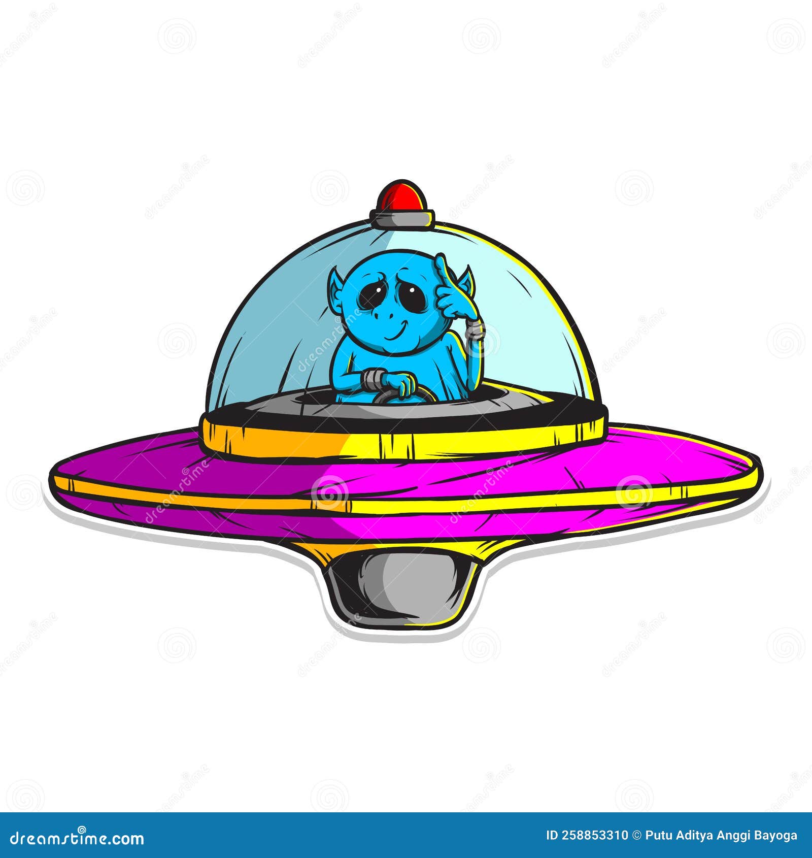 Cartoon ufo stock vector. Illustration of detail, mascot - 258853310