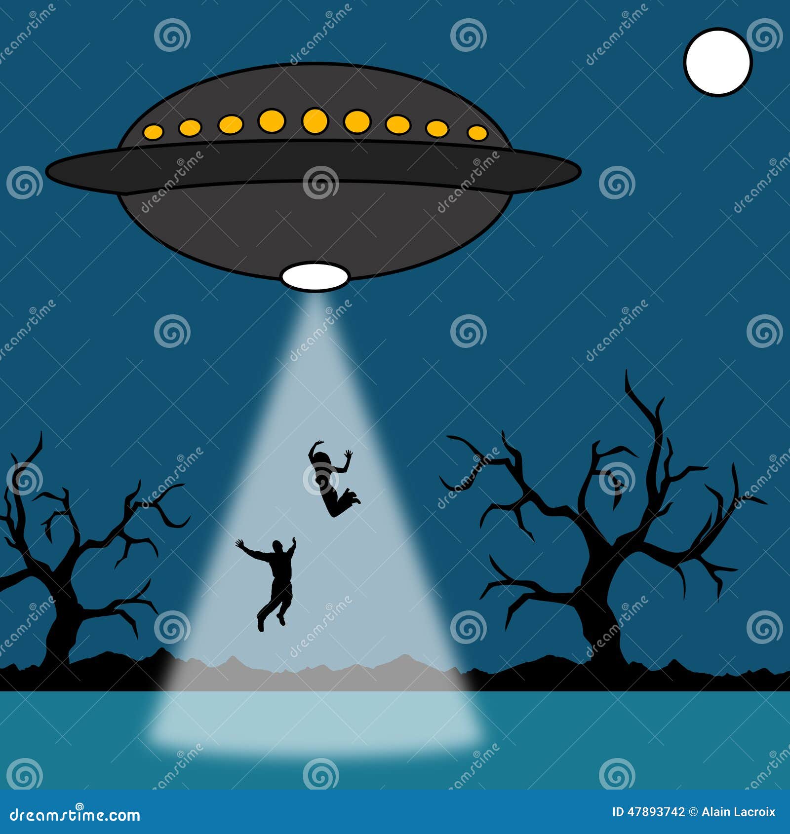 Ufo abduction stock illustration. Illustration of extraterrestrials ...