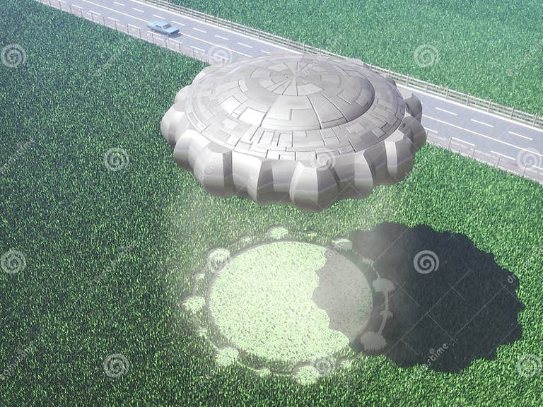 Ufo alien crop circle stock illustration. Illustration of moon - 18553220