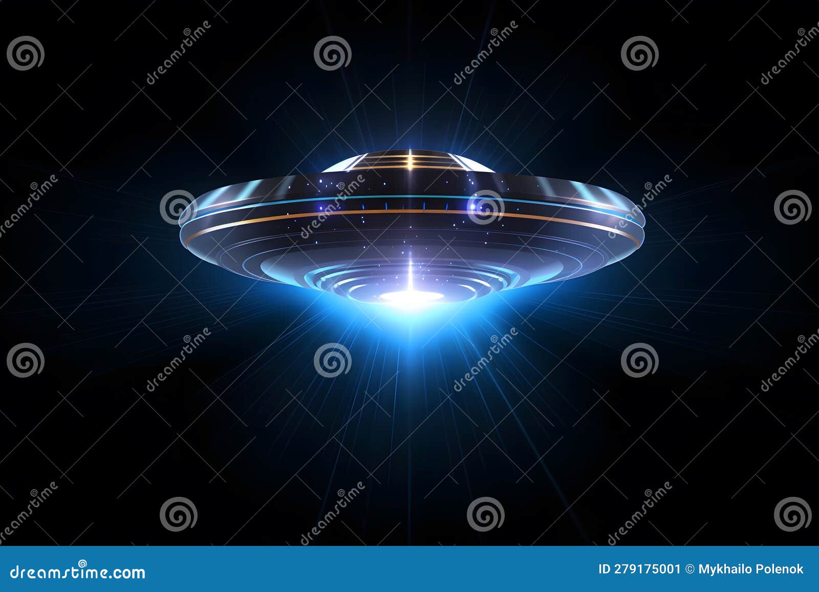 UFO, an Alien Plate Hovering Over the Field, Hovering Motionless in the ...