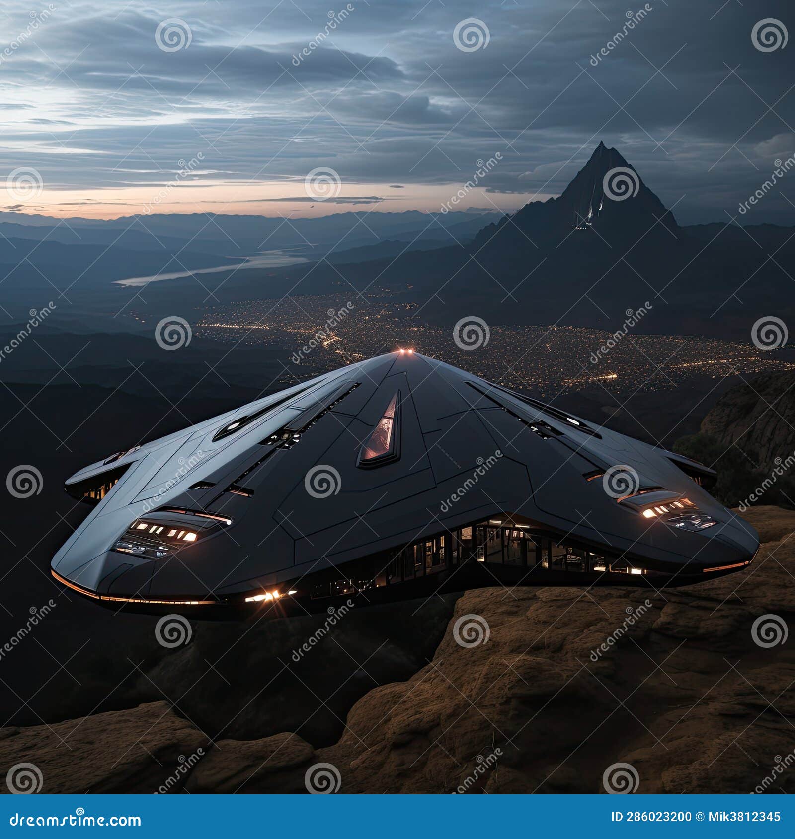 UFO alien ship sighting. stock illustration. Illustration of cosmic ...