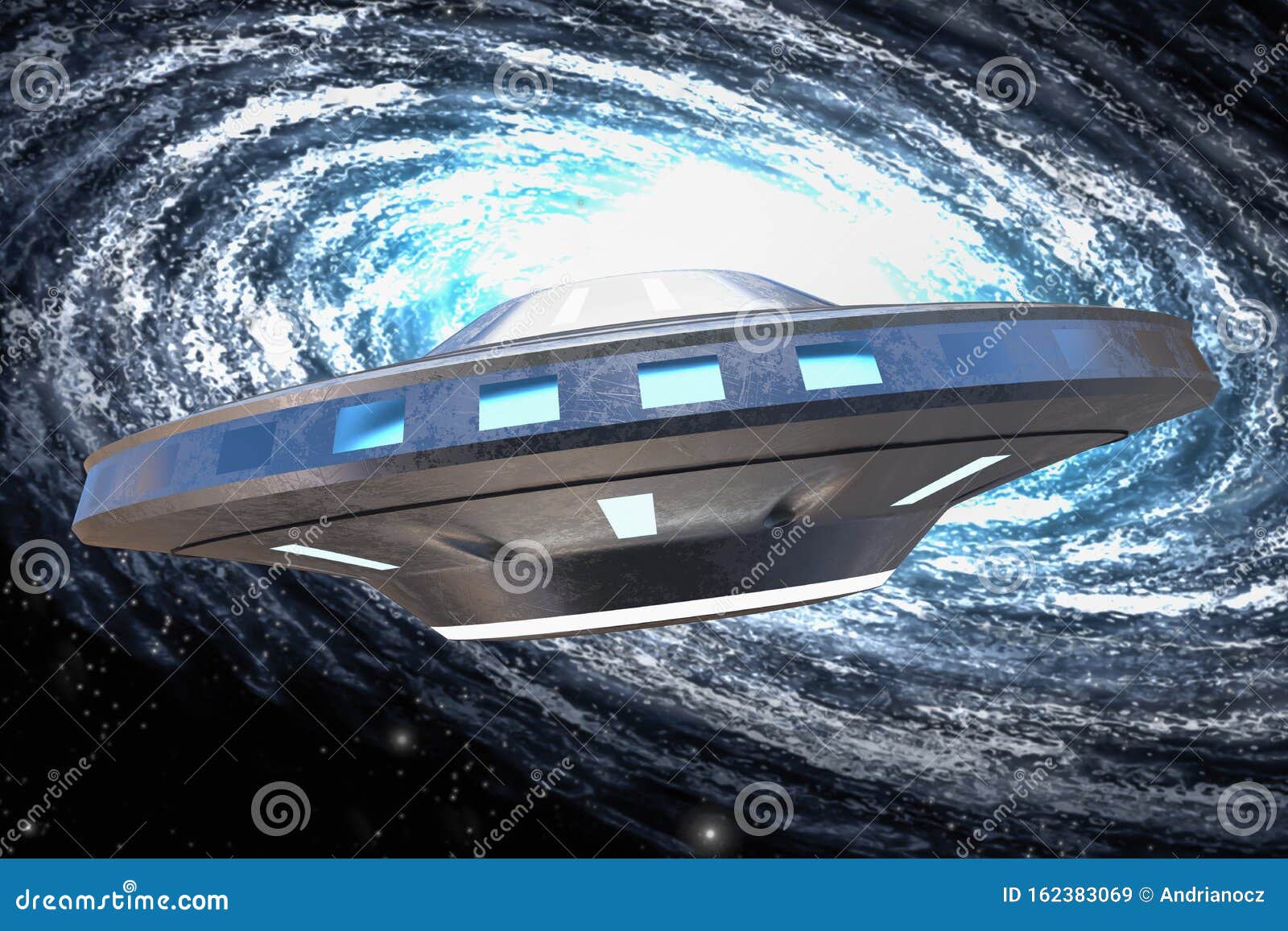 UFO or Alien Spaceship in Space Stock Illustration - Illustration of ...