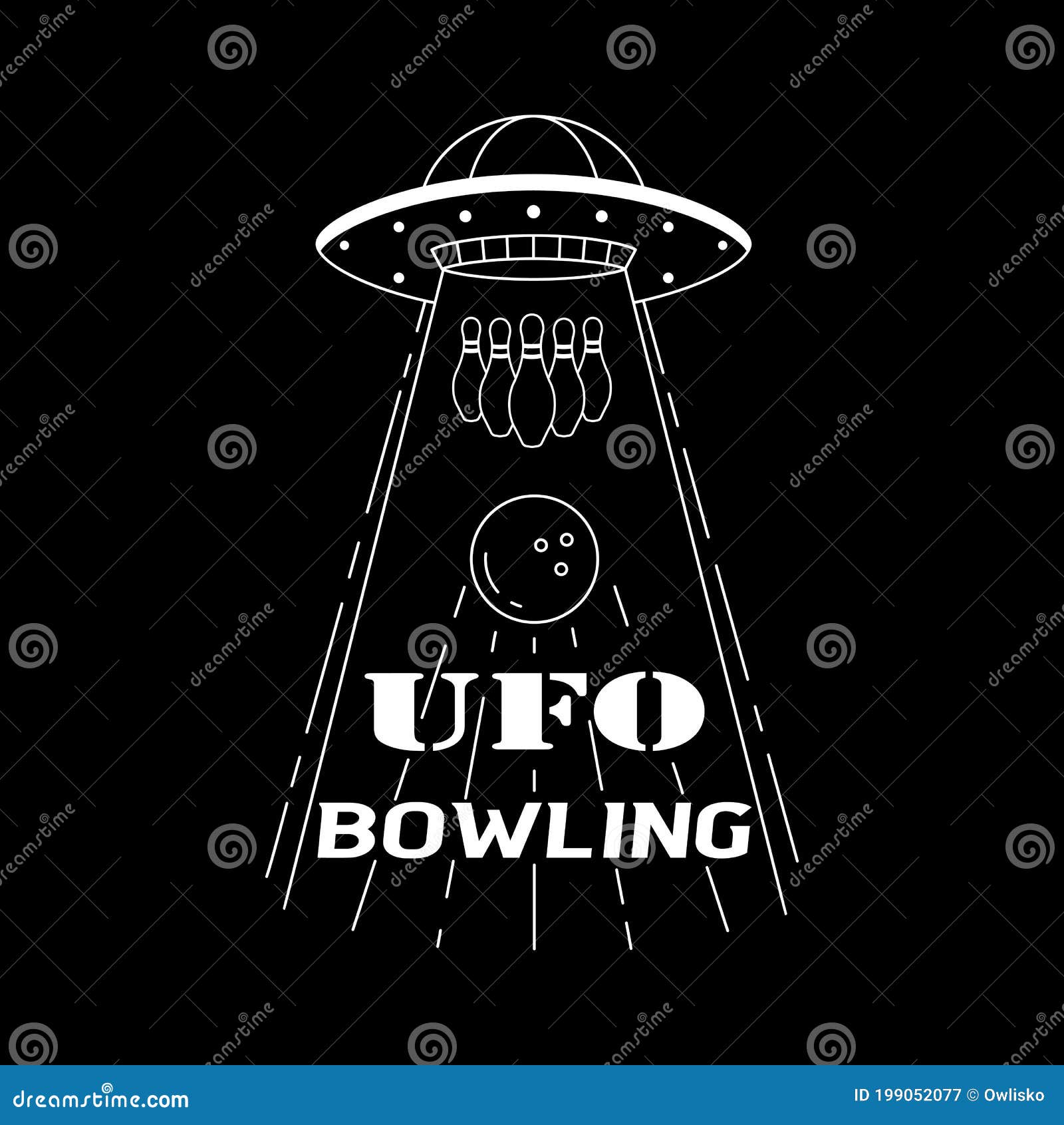 Bowling Alien. Cheerful Green Alien Also Enjoys Bowling. Royalty-Free ...
