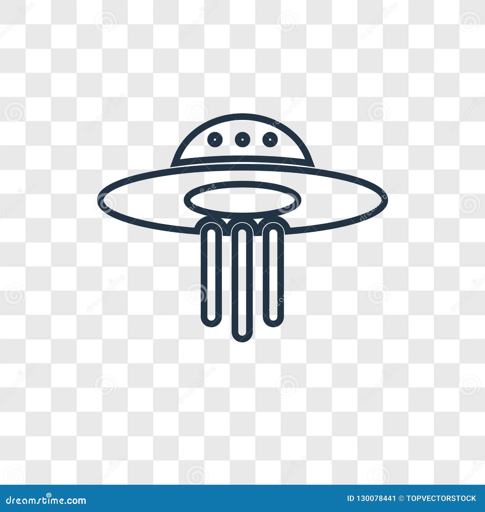 UFO Concept Vector Linear Icon Isolated on Transparent Background, UFO ...