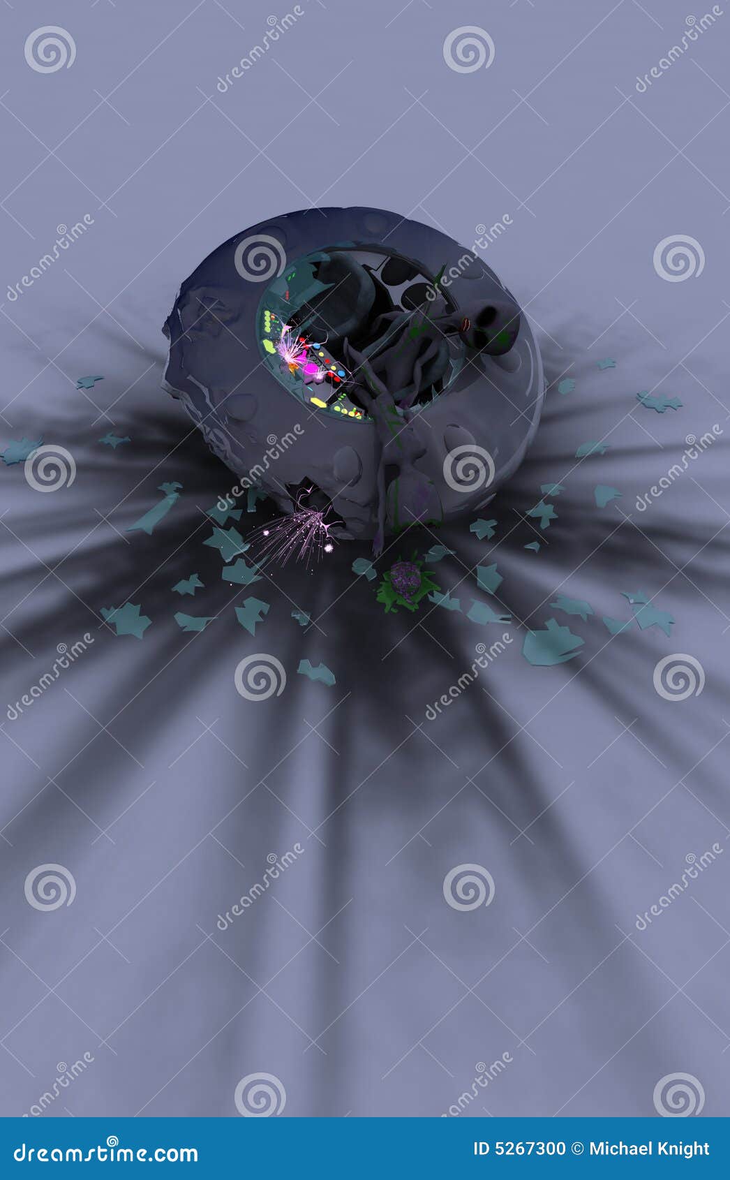 The Dead Alien In The Morgue On The Table. Futuristic Autopsy Concept ...