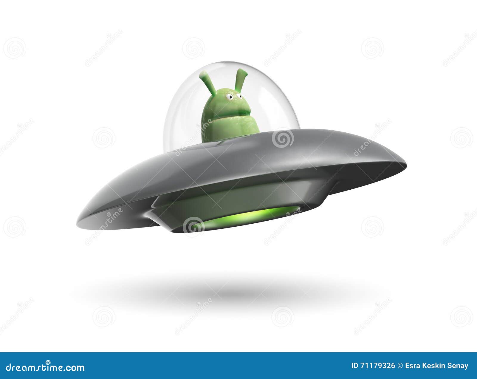 Ufo 3d rendering stock illustration. Illustration of flying - 71179326