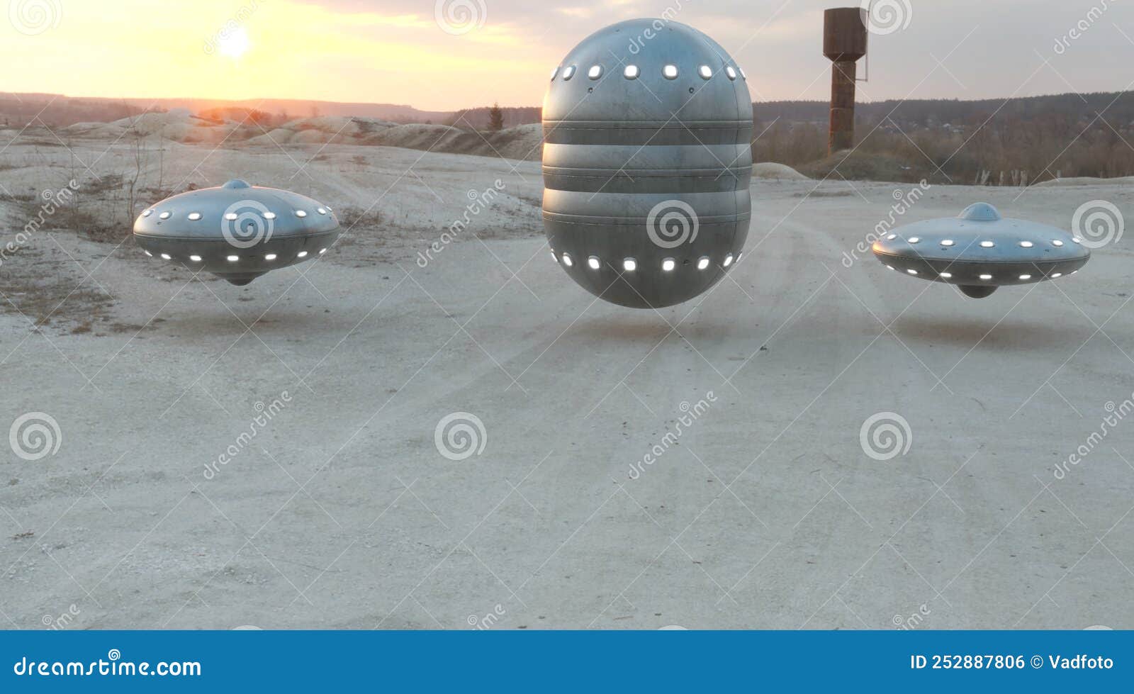 Ufo 3d Visualization, 3d Render Stock Illustration - Illustration of ...