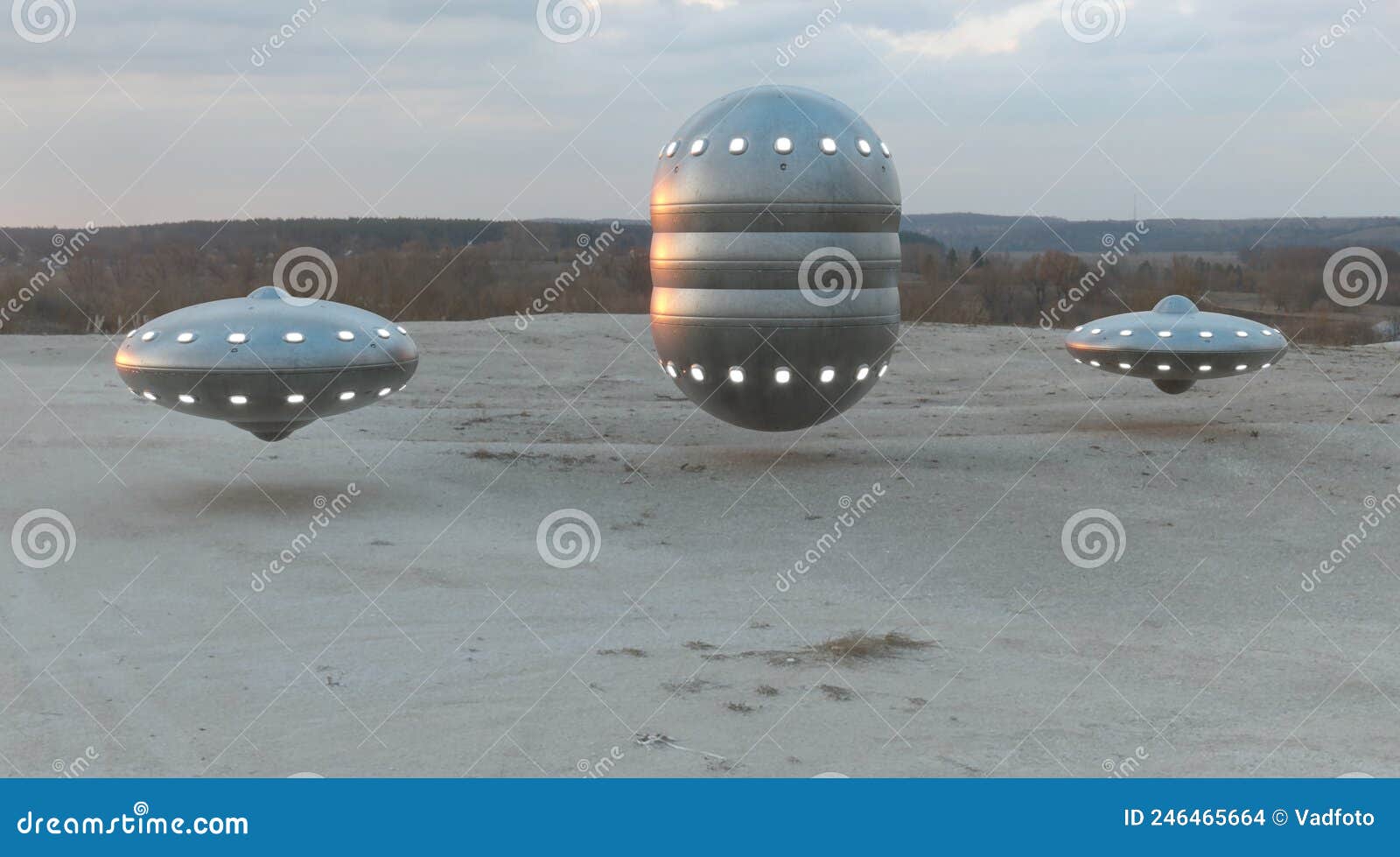 Ufo 3d Visualization, 3d Render Stock Illustration - Illustration of ...