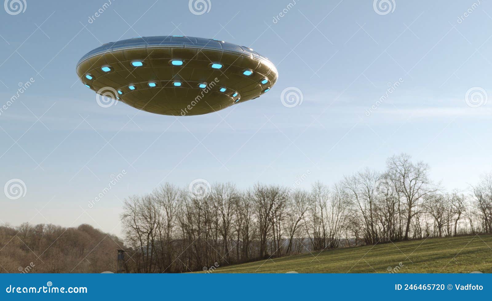 Ufo 3d Visualization, 3d Render Stock Illustration - Illustration of ...