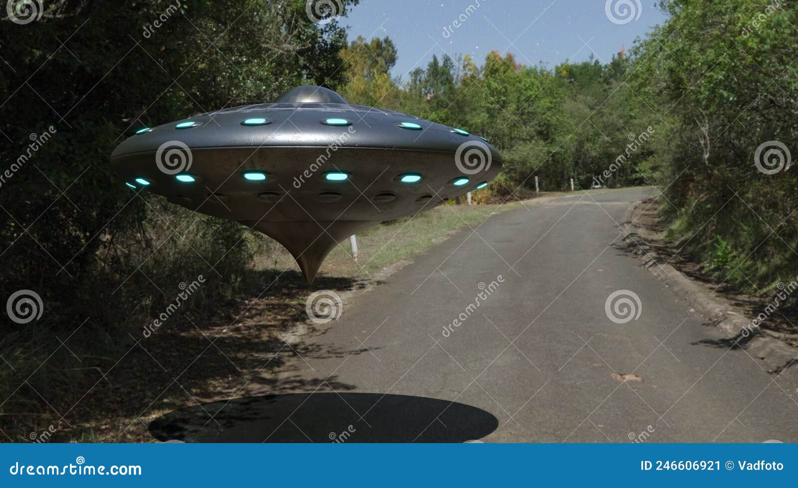 Ufo 3d Visualization, 3d Render Stock Illustration - Illustration of ...