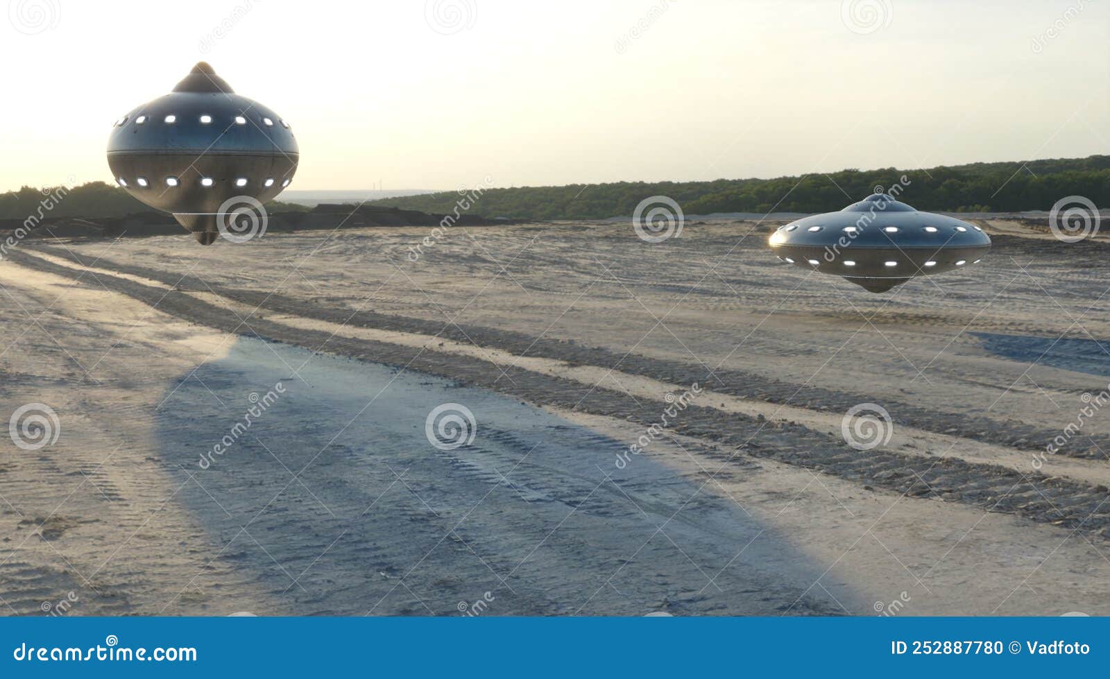 Ufo 3d Visualization, 3d Render Stock Illustration - Illustration of ...