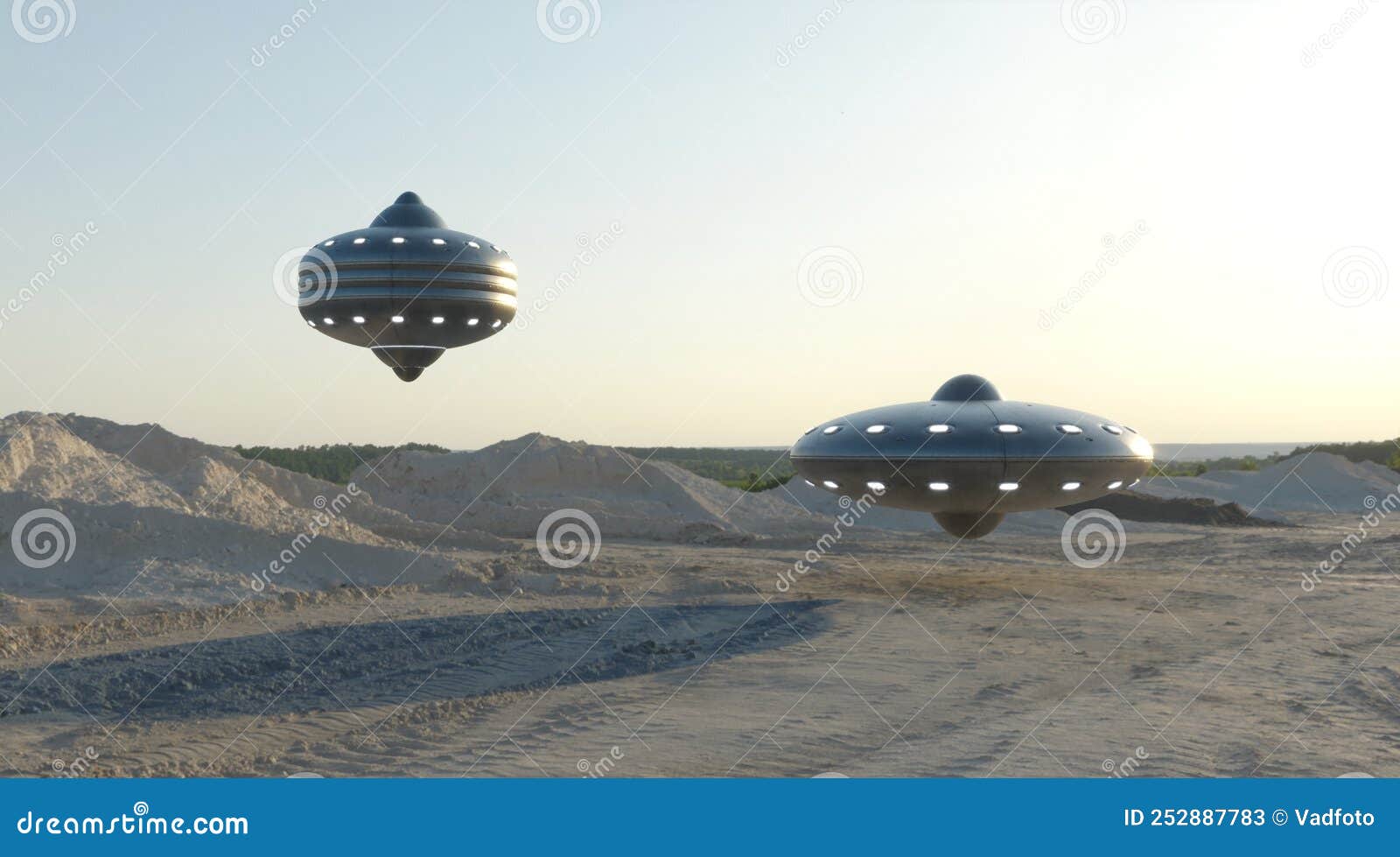 Ufo 3d Visualization, 3d Render Stock Illustration - Illustration of ...