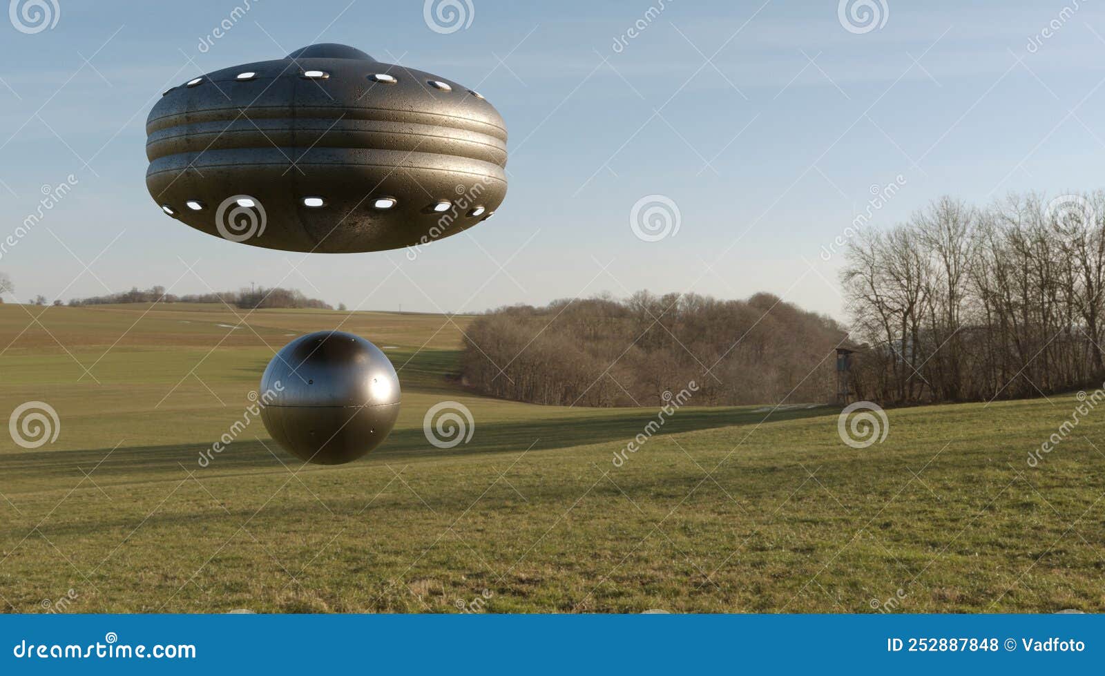 Ufo 3d Visualization, 3d Render Stock Illustration - Illustration of ...