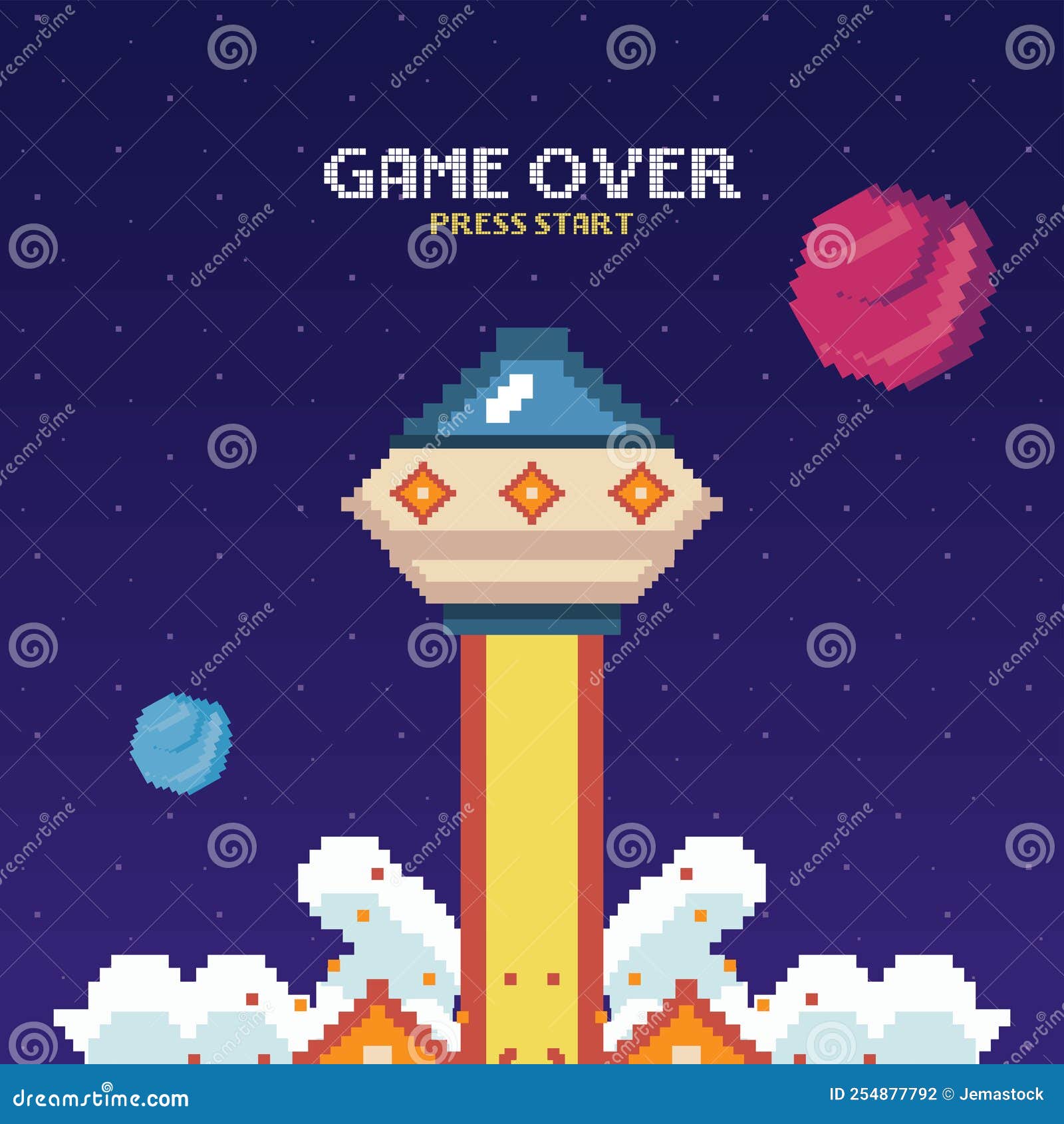 Ufo Flying Eight Bits Style Stock Illustration - Illustration of 8bit ...