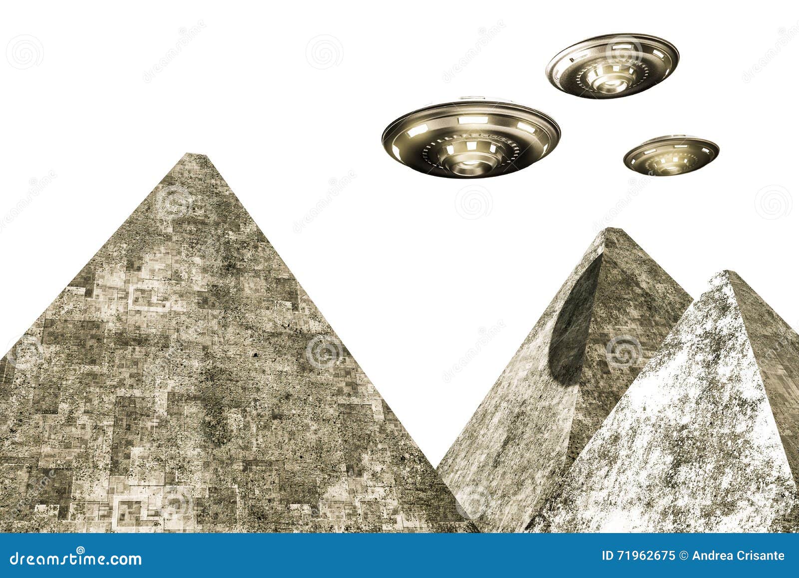 Ufo flying over pyramids stock illustration. Illustration of abduction ...