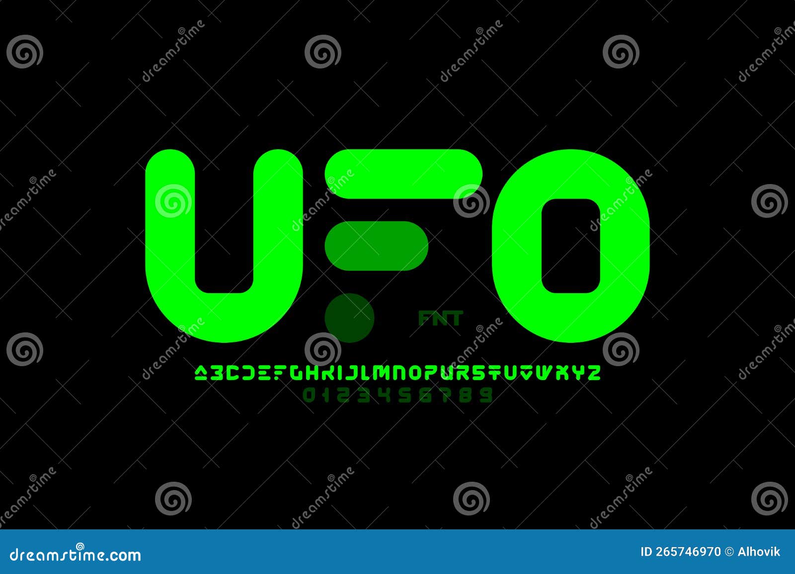 UFO font stock vector. Illustration of hipster, glitch - 265746970