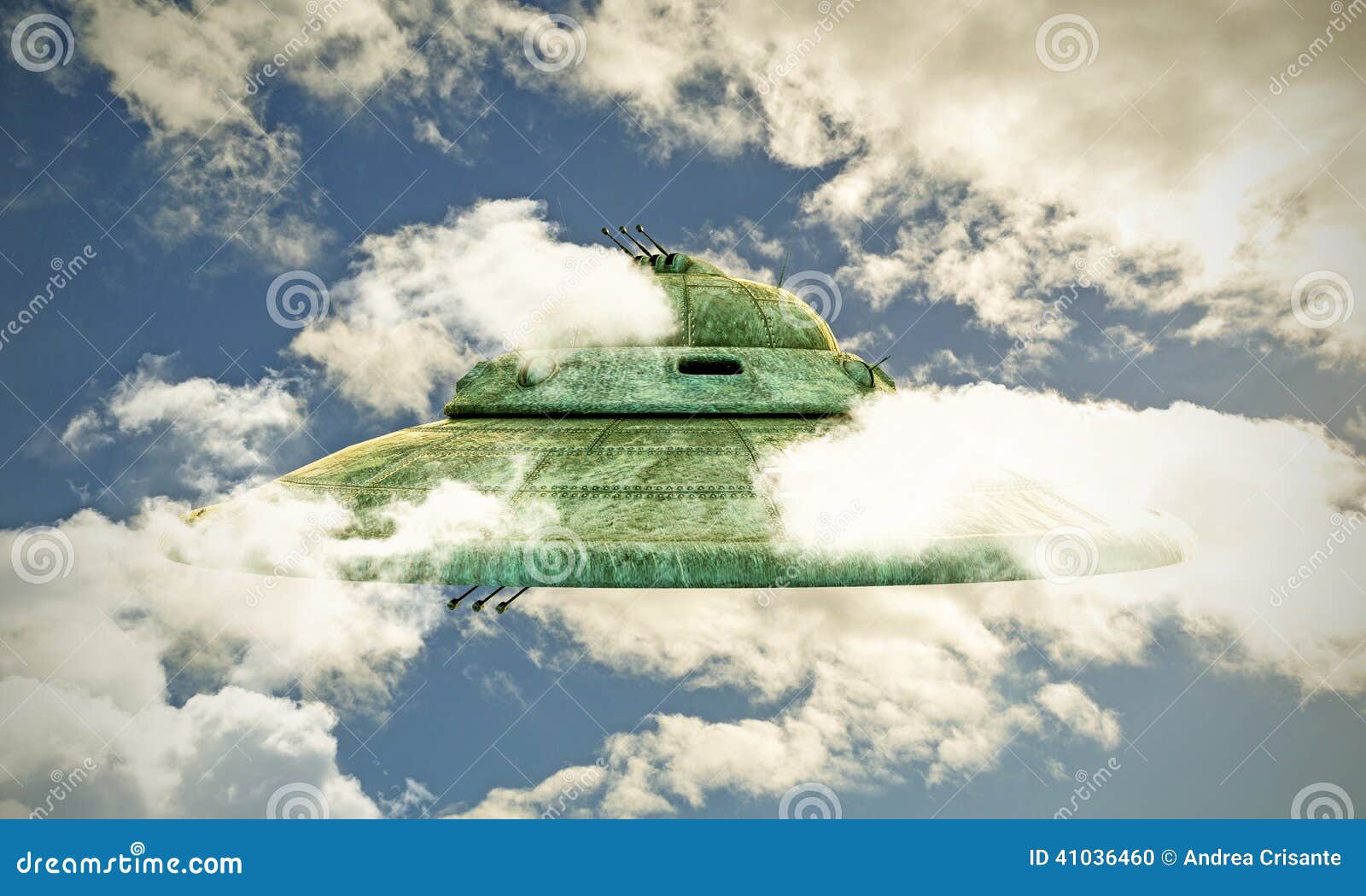 Ufo Haunebu stock illustration. Illustration of flying - 41036460