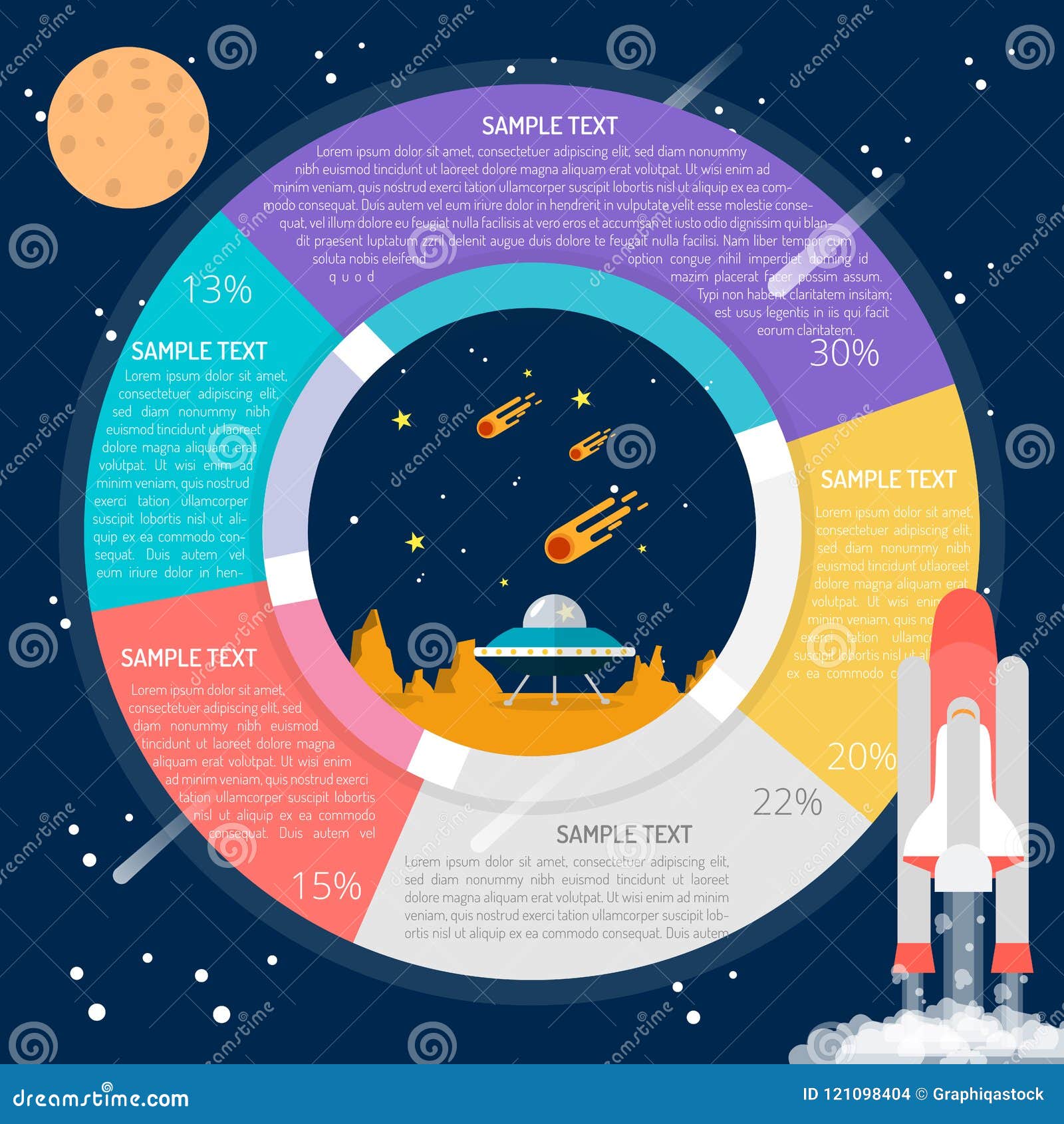 UFO Infographic Del Espacio Ilustración del Vector - Ilustración de ...