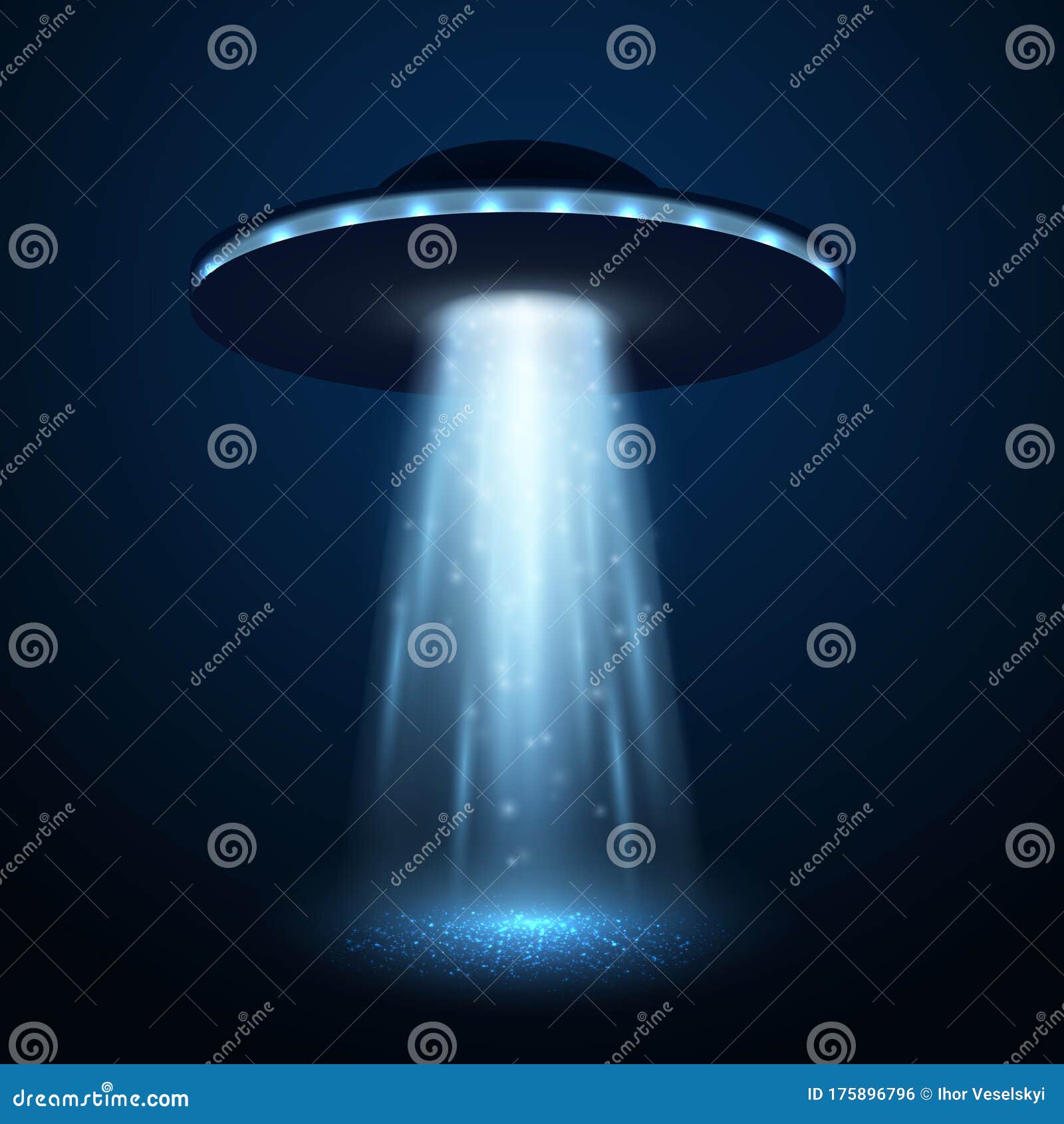 UFO Light Beam Isolated. Vector Illustration Stock Vector ...
