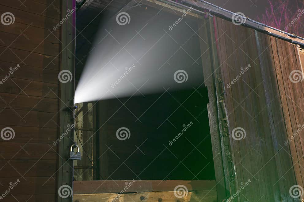 UFO light beam from train stock image. Image of night - 91964117