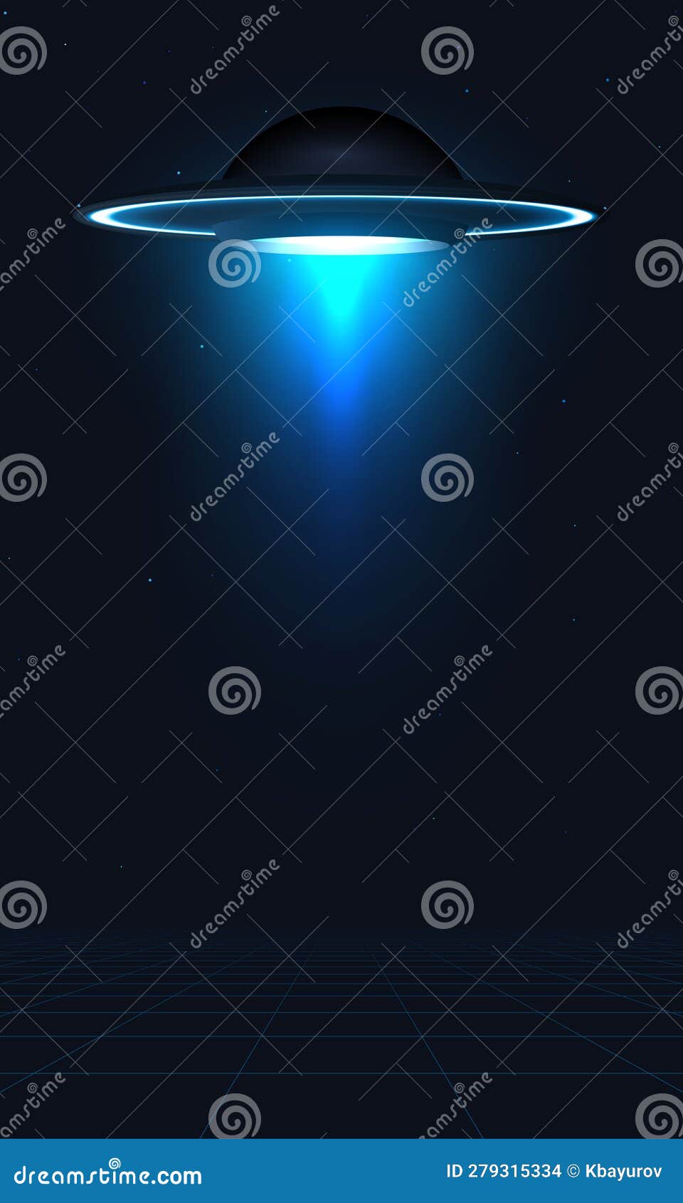 UFO Flying Saucer. Synthwave Wireframe Net Illustration Stock Vector ...