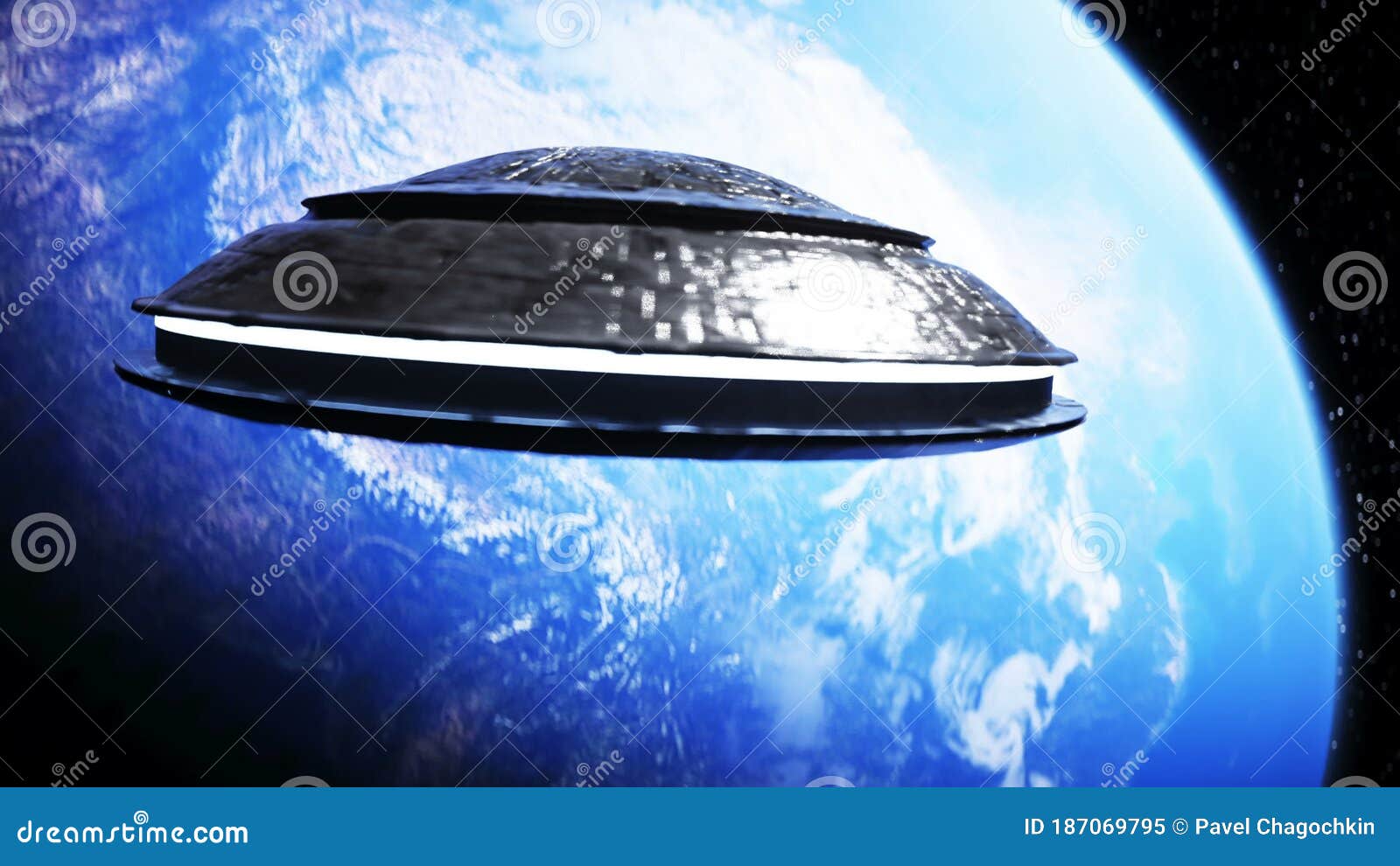 UFO in Outer Space. Realistic 4k Animation. Stock Video - Video of ...