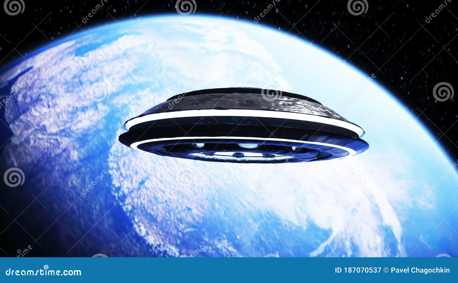 UFO in Outer Space. Realistic 4k Animation. Stock Video - Video of ...