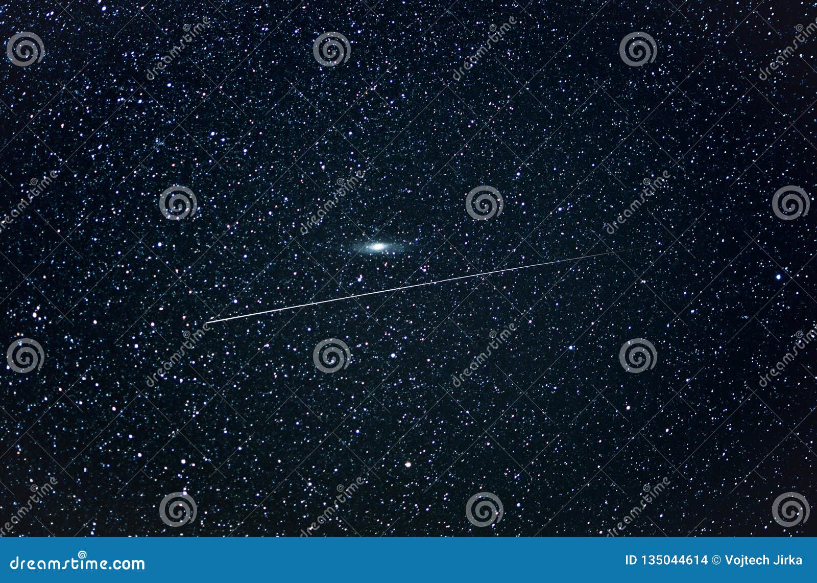 UFO Passing the Andromeda Galaxy Stock Photo - Image of flying, bolid ...