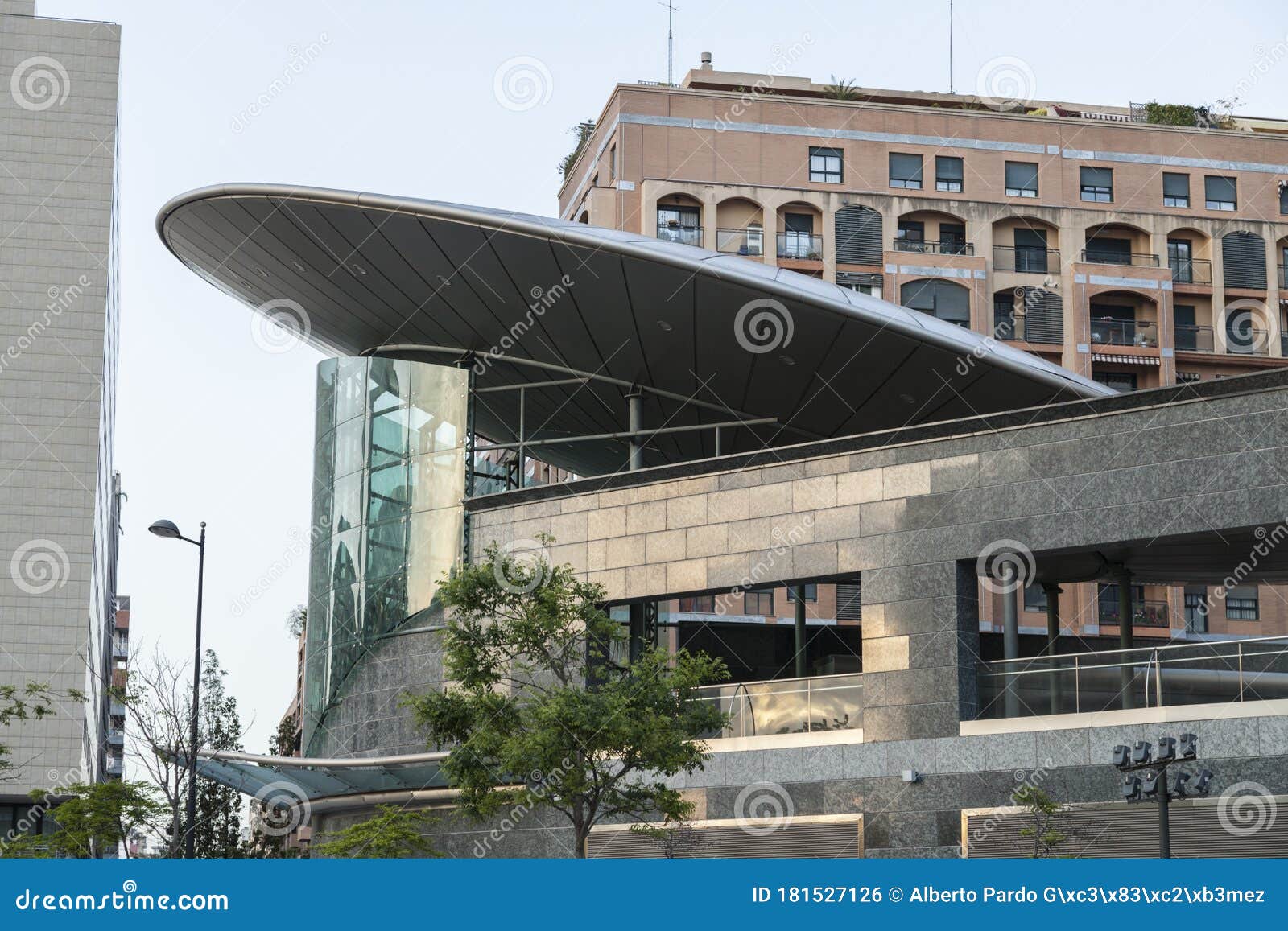 UFO shaped building stock photo. Image of radiation - 181527126