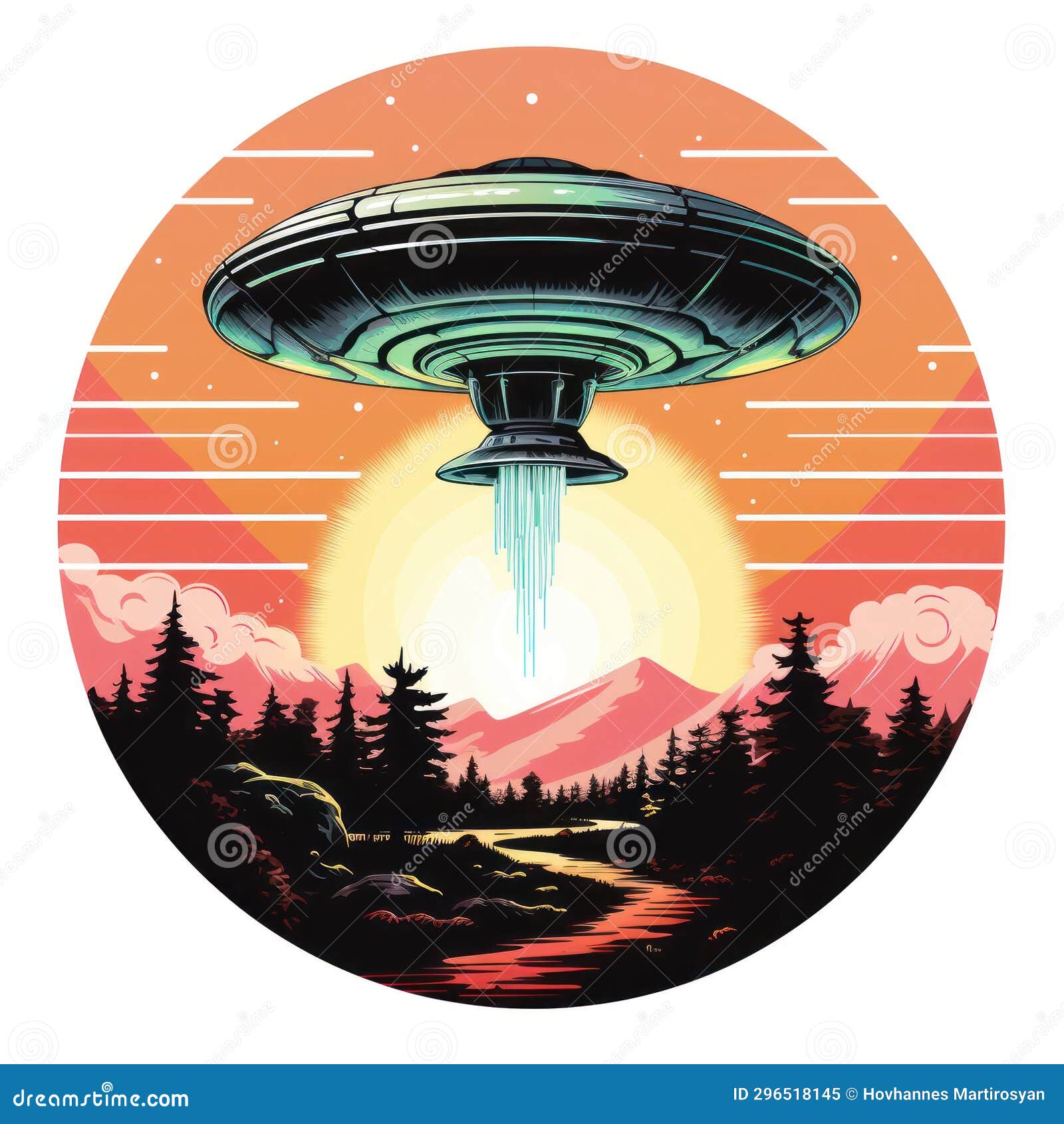 UFO Sticker Isolated. Logotype. Sticker. UFO Concept. Alien Concept ...
