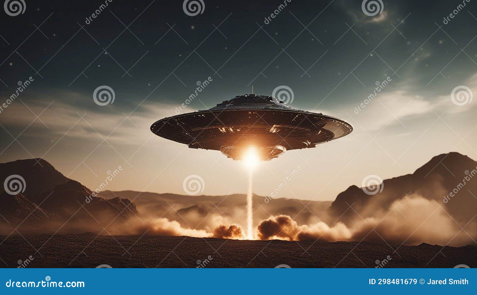 Ufo in the Sky Stealth Spacecraft Leaving an Alien Exploding Planet ...