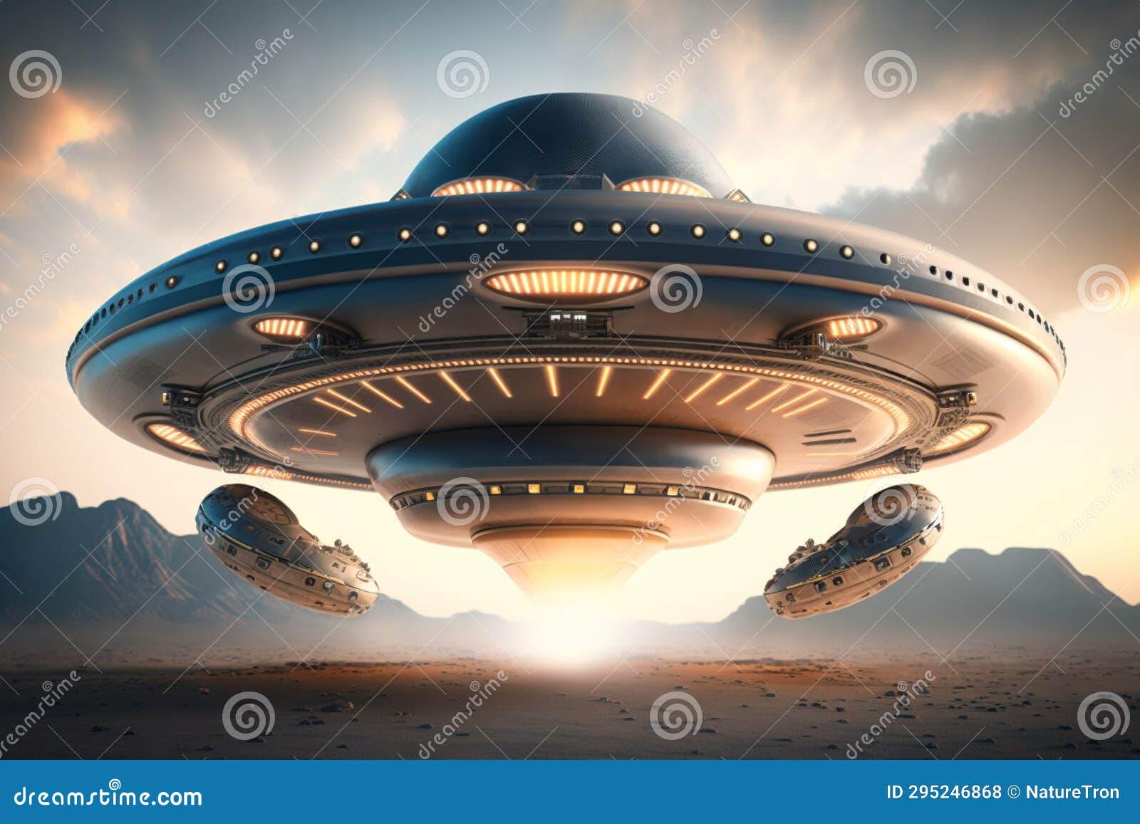 Ufo Over the City Ufo in the City Ufo in Space Stock Illustration ...