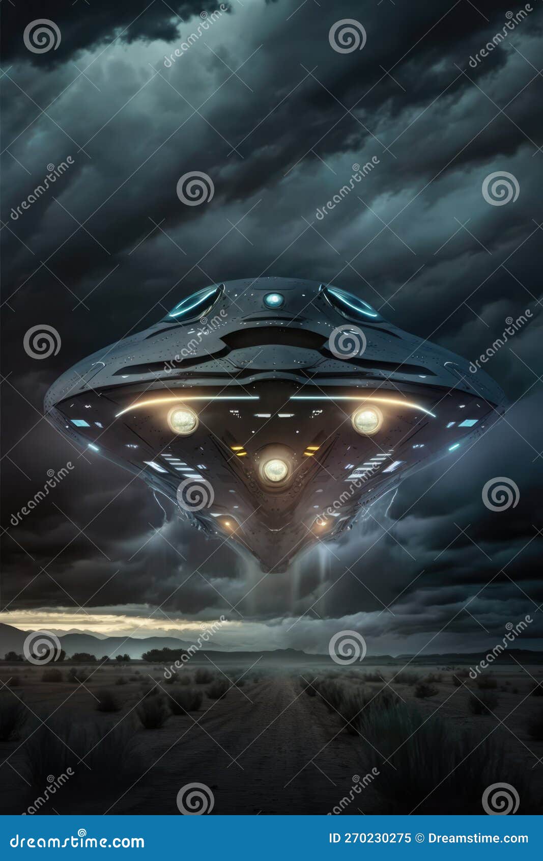 Ufo Spaceship from Another Planet, Generated Ai Stock Illustration ...