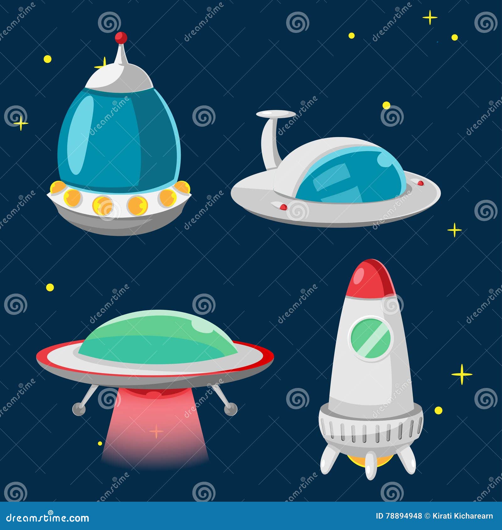 Spaceship Cartoon Set | CartoonDealer.com #76307263