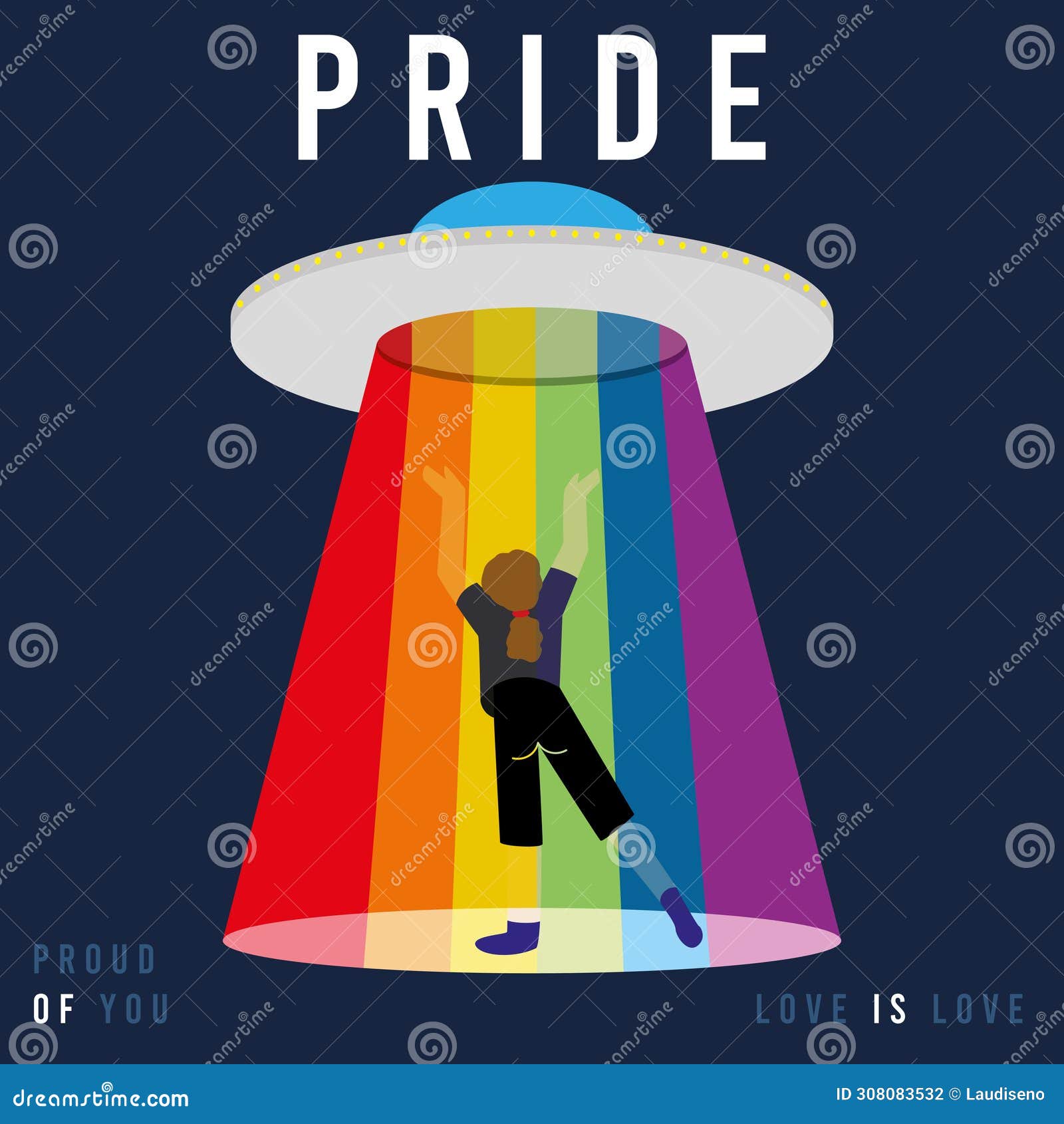 UFO Spaceship Pride Poster Vector Stock Vector - Illustration of symbol ...