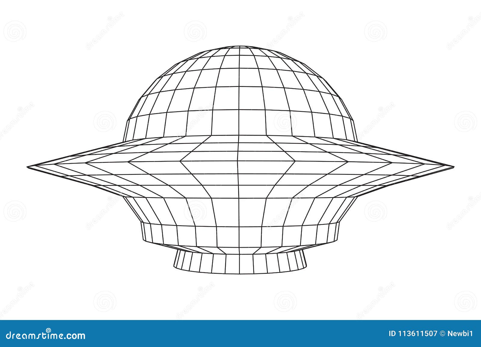 UFO spaceship wireframe stock vector. Illustration of spacecraft ...