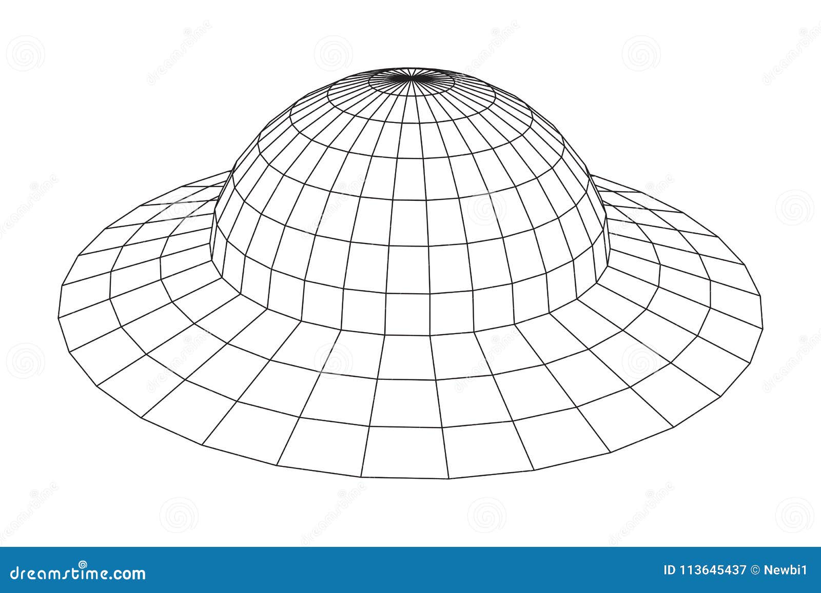 UFO spaceship wireframe stock vector. Illustration of long - 113645437