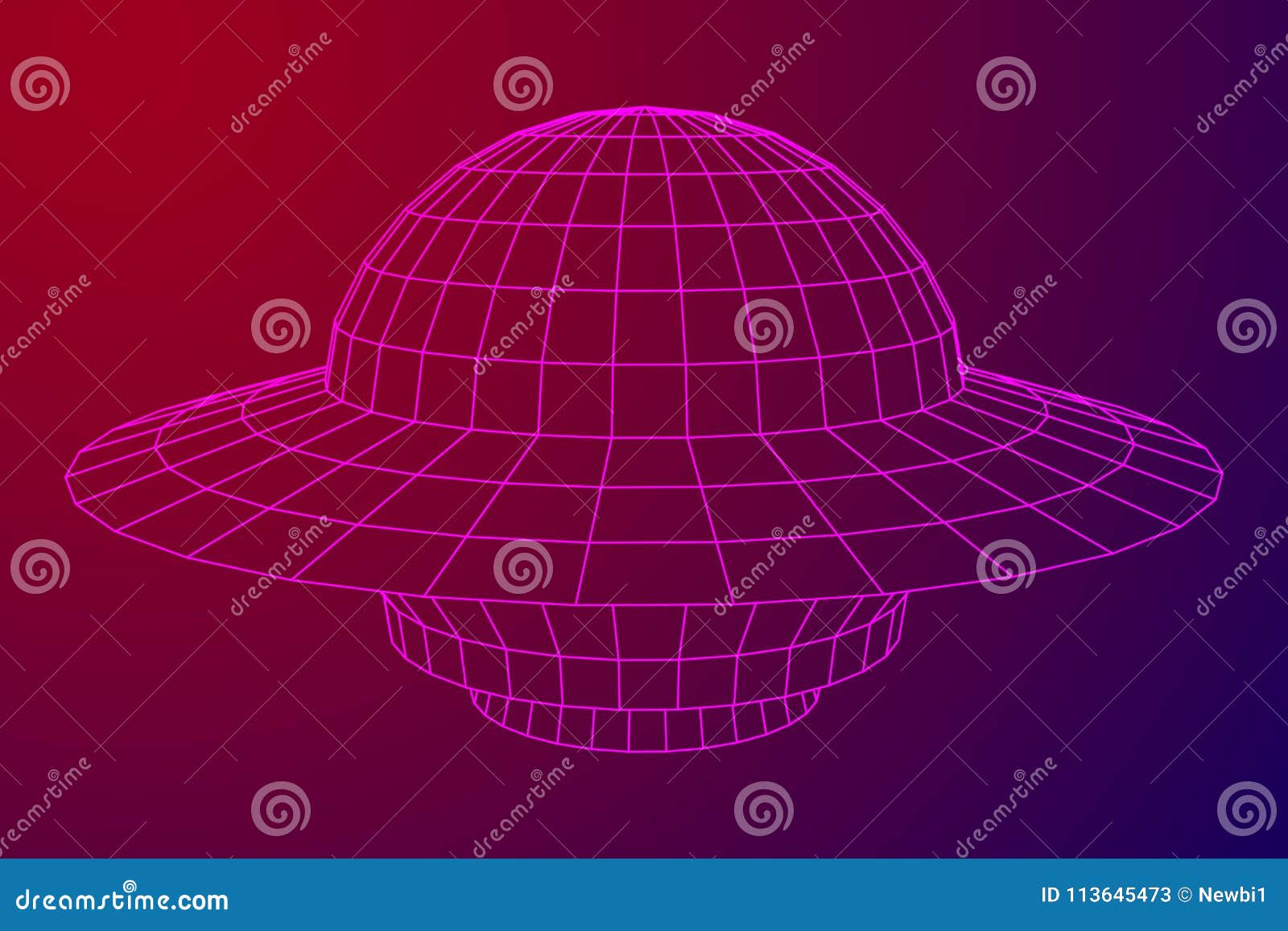 UFO spaceship wireframe stock vector. Illustration of particle - 113645473