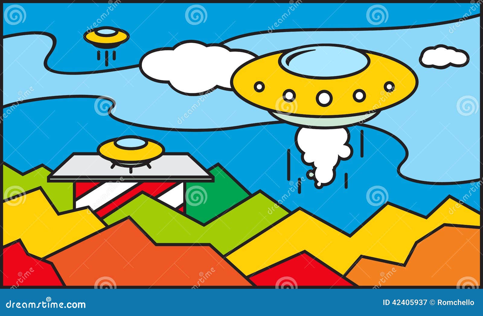 UFO stained glass pattern stock illustration. Illustration of colorful ...