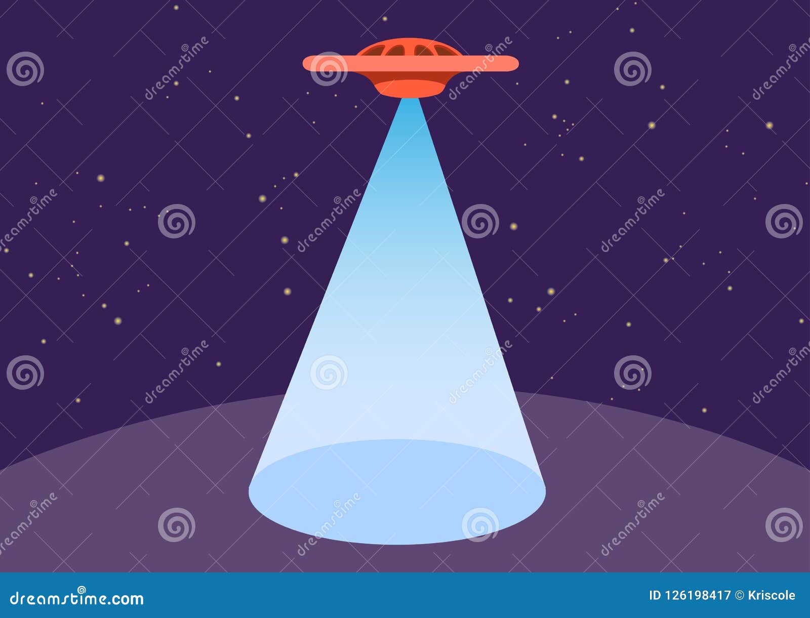 UFO and Teleport Beam. Free Space for Text in the Cone of Light Stock ...