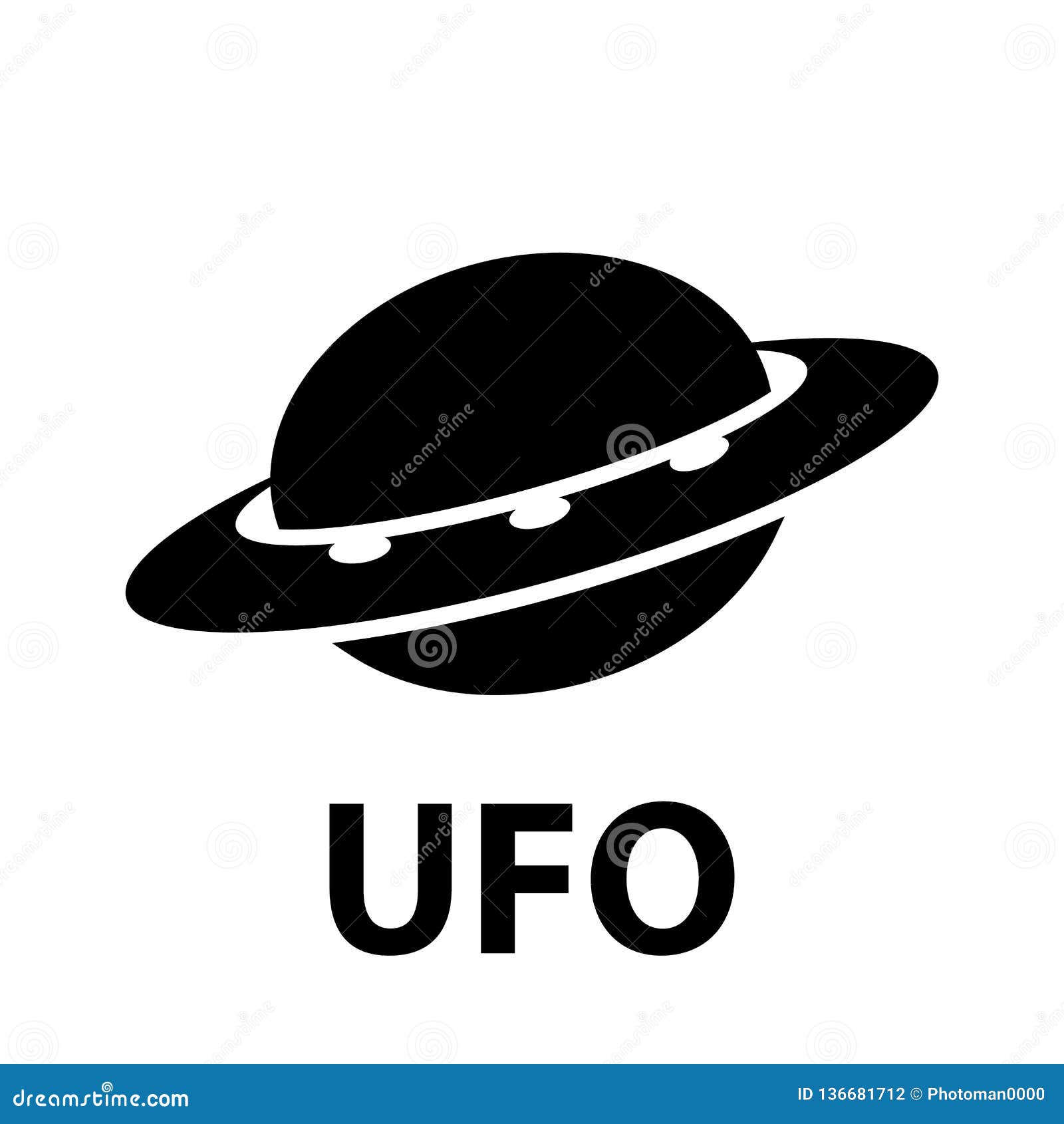 Ufo Unknown Flying Object Icon Stock Vector - Illustration of outer ...
