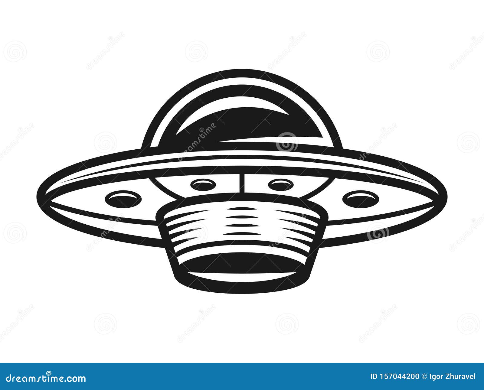 Ufo Vector Monochrome Object or Design Element Stock Vector ...