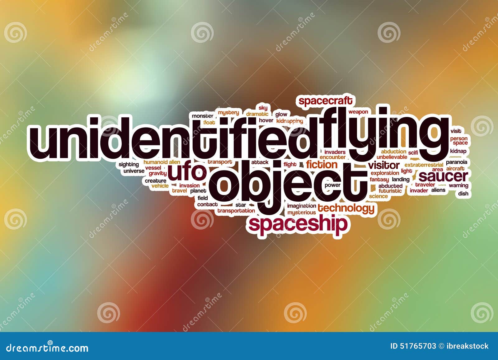 UFO Word Cloud with Abstract Background Stock Image - Image of hover ...