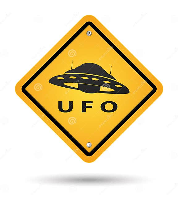 Ufo yellow sign stock vector. Illustration of rocket - 17670904