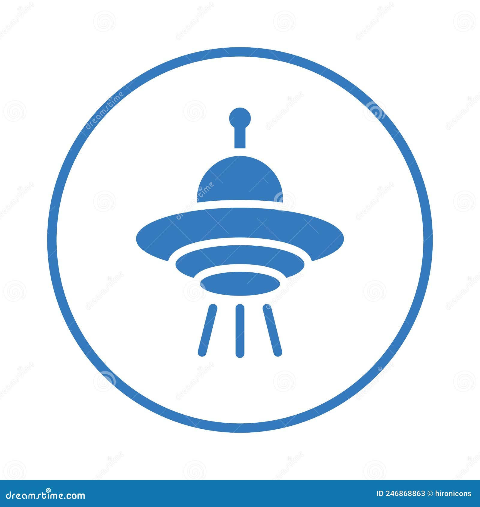 Ufology Icon. Blue Vector Design Stock Illustration - Illustration of ...
