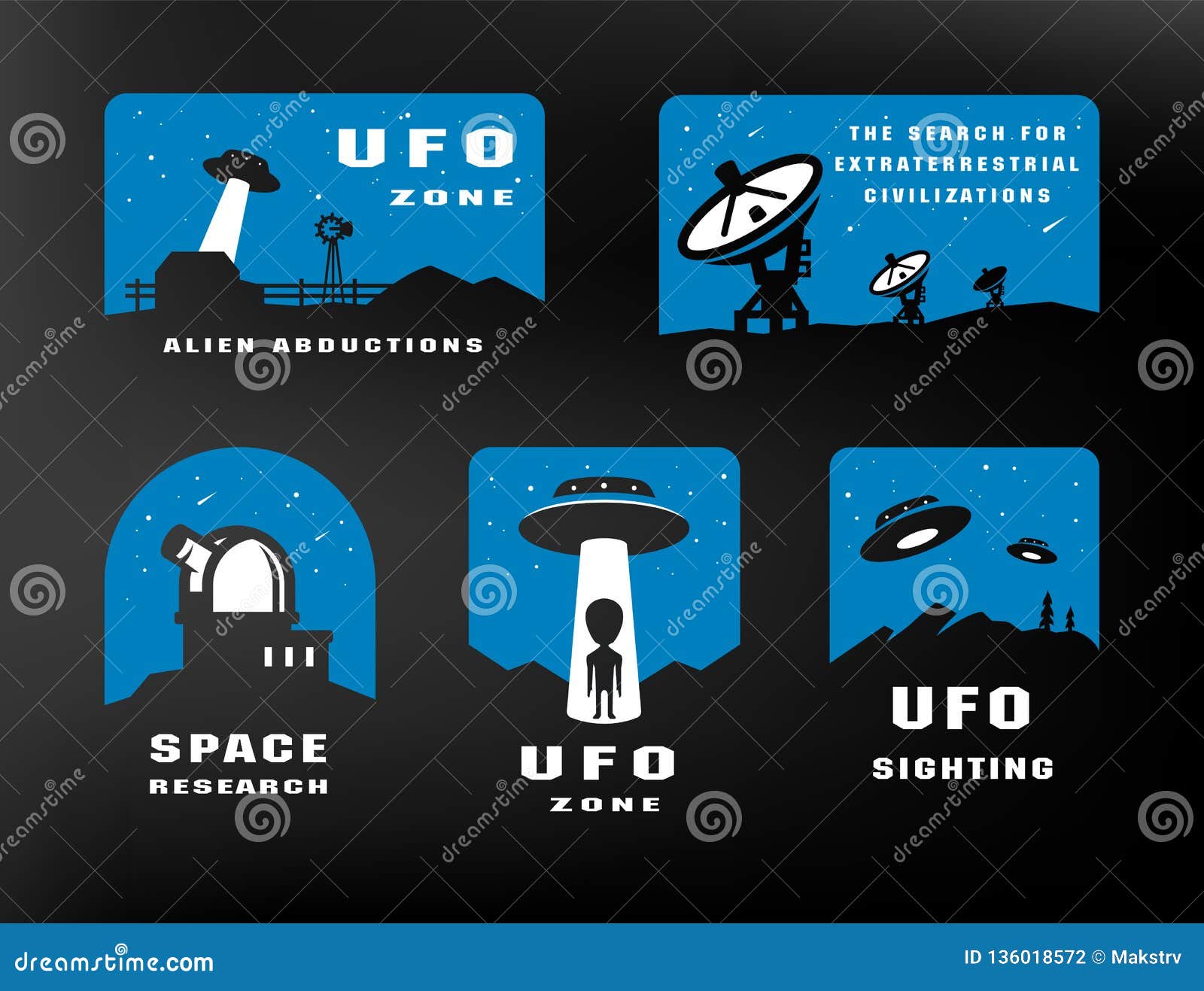 Ufology and Space Searches. Emblem, Logo. Vector. Stock Vector ...